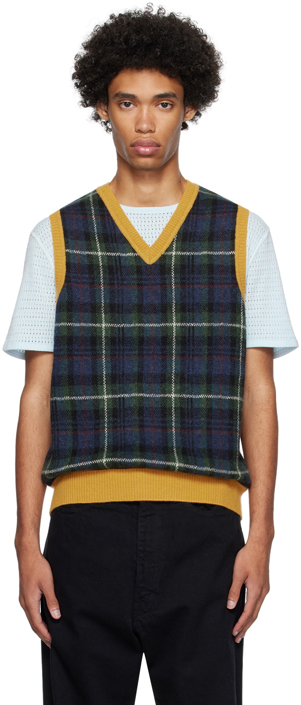 BEAMS PLUS Yellow Check Vest Beams Plus