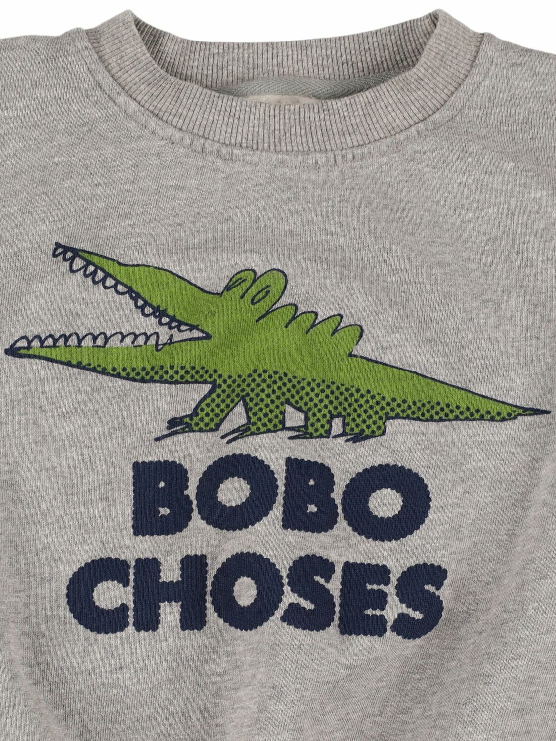 BOBO CHOSES Crocodile Print Cotton Sweatshirt Bobo Choses