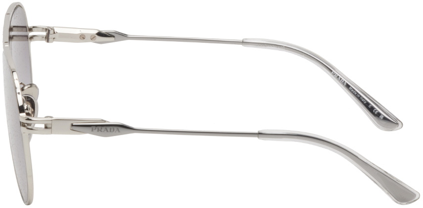 Prada Eyewear Silver Aviator Sunglasses Prada