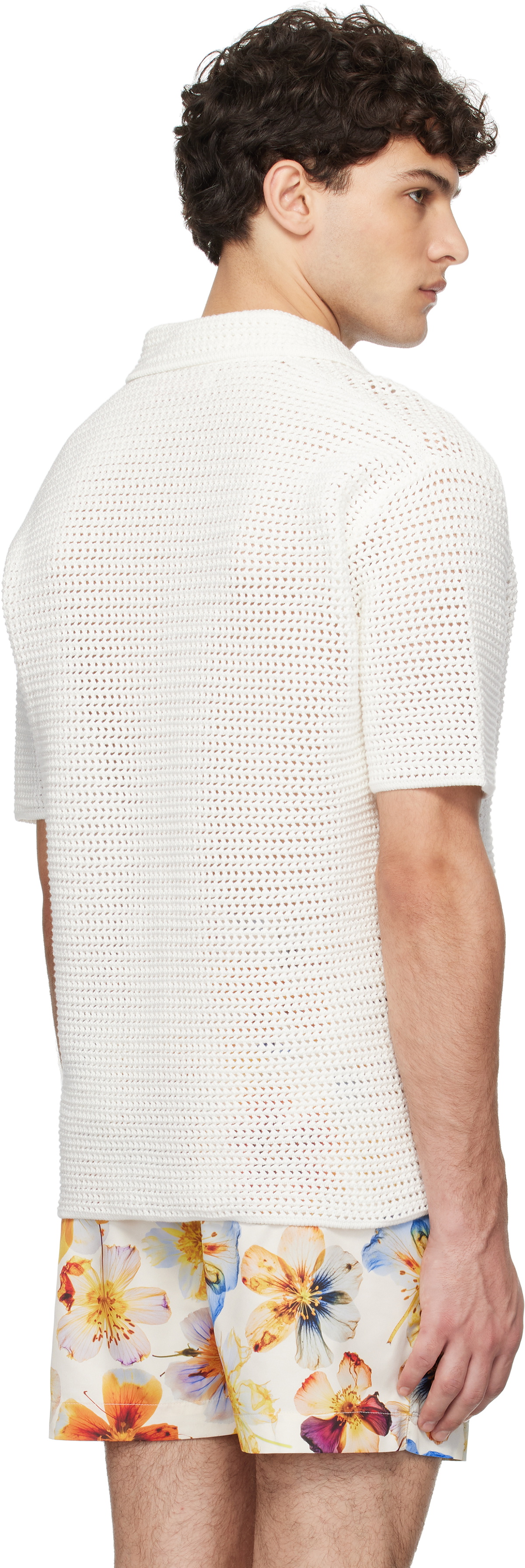 Orlebar Brown Off-White Batten Crochet Polo Orlebar Brown