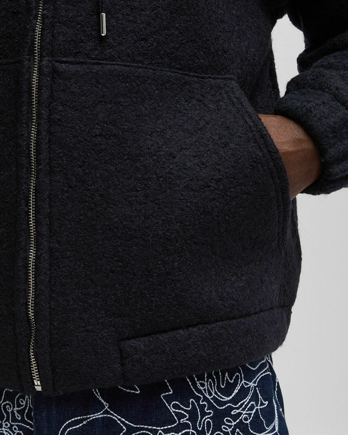 Arte Antwerp Boiled Wool Jacket Blue Mens Windbreaker Arte Antwerp