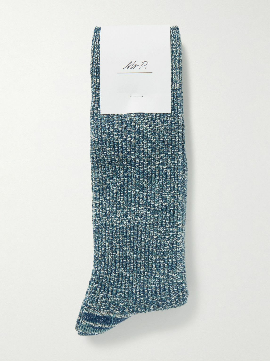 Mr P. - Cotton-Blend Piqué Socks Mr P.