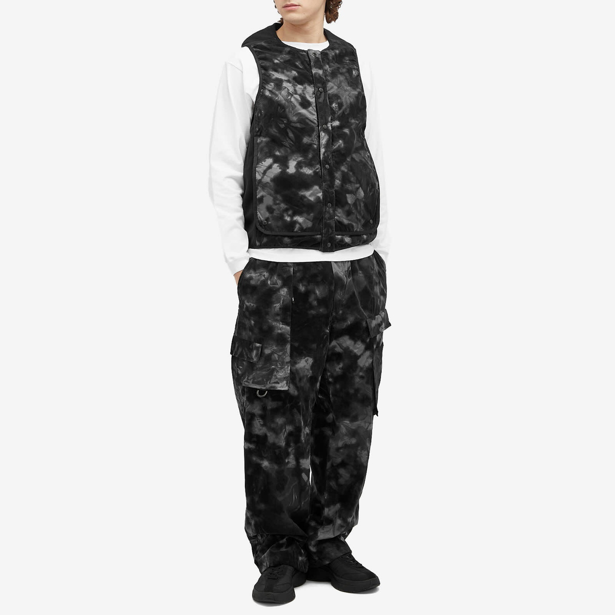 Y-3 Men's AOP Flock Nylon Shell Pants in Grey Y-3