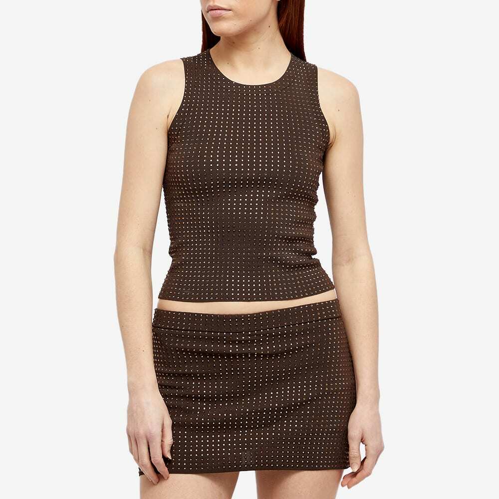 Aya Muse Women's Mela Studded Tank Top in Chocolate Aya Muse