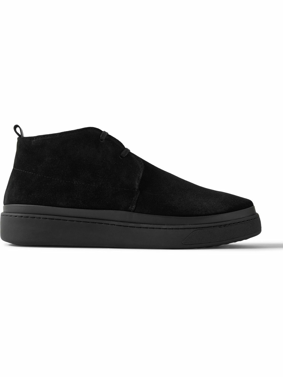 Mulo - Leather-Trimmed Waxed-Suede Chukka Boots - Black Mulo