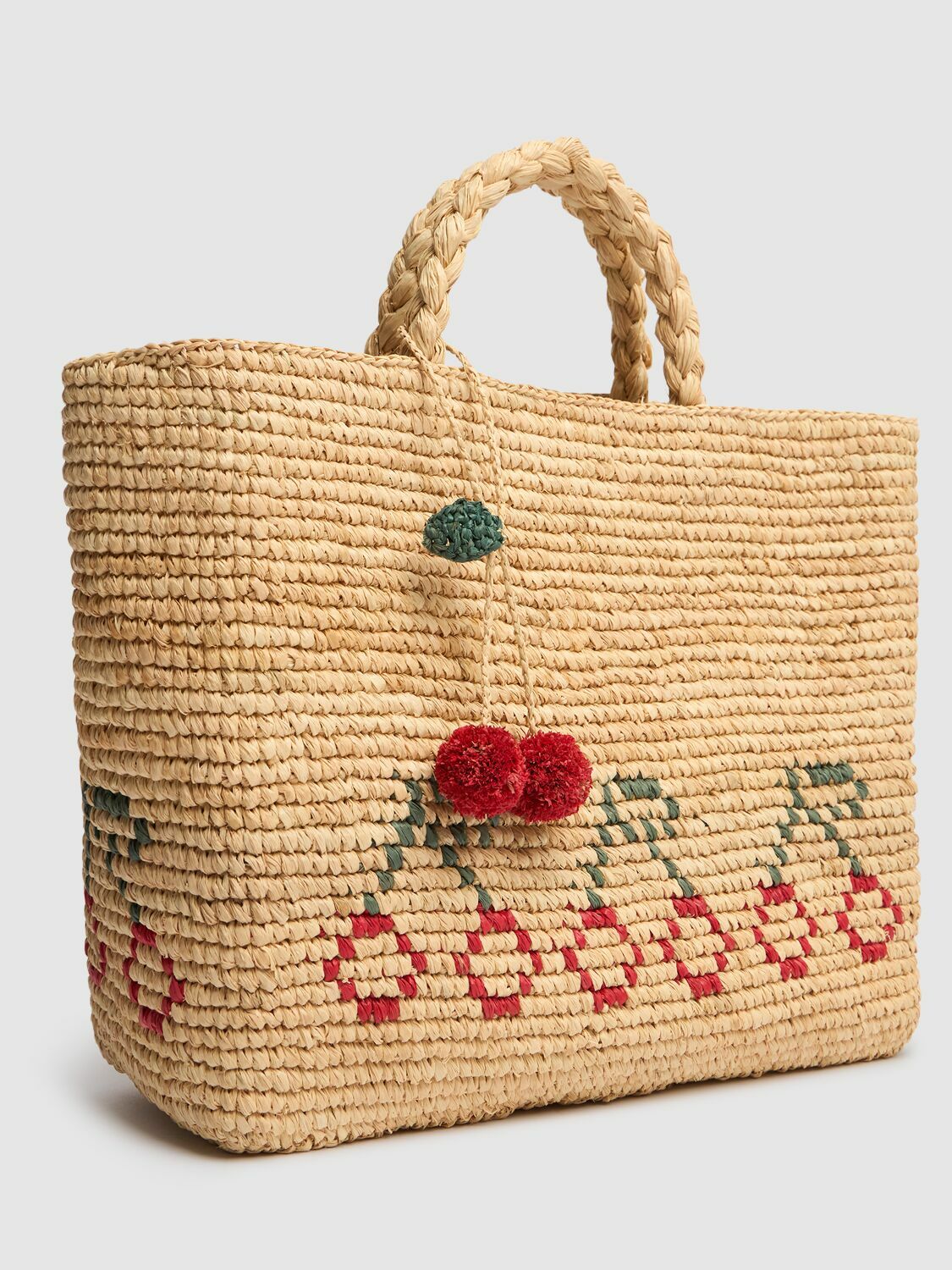 BONPOINT Cherry Raffia Tote Bag Bonpoint