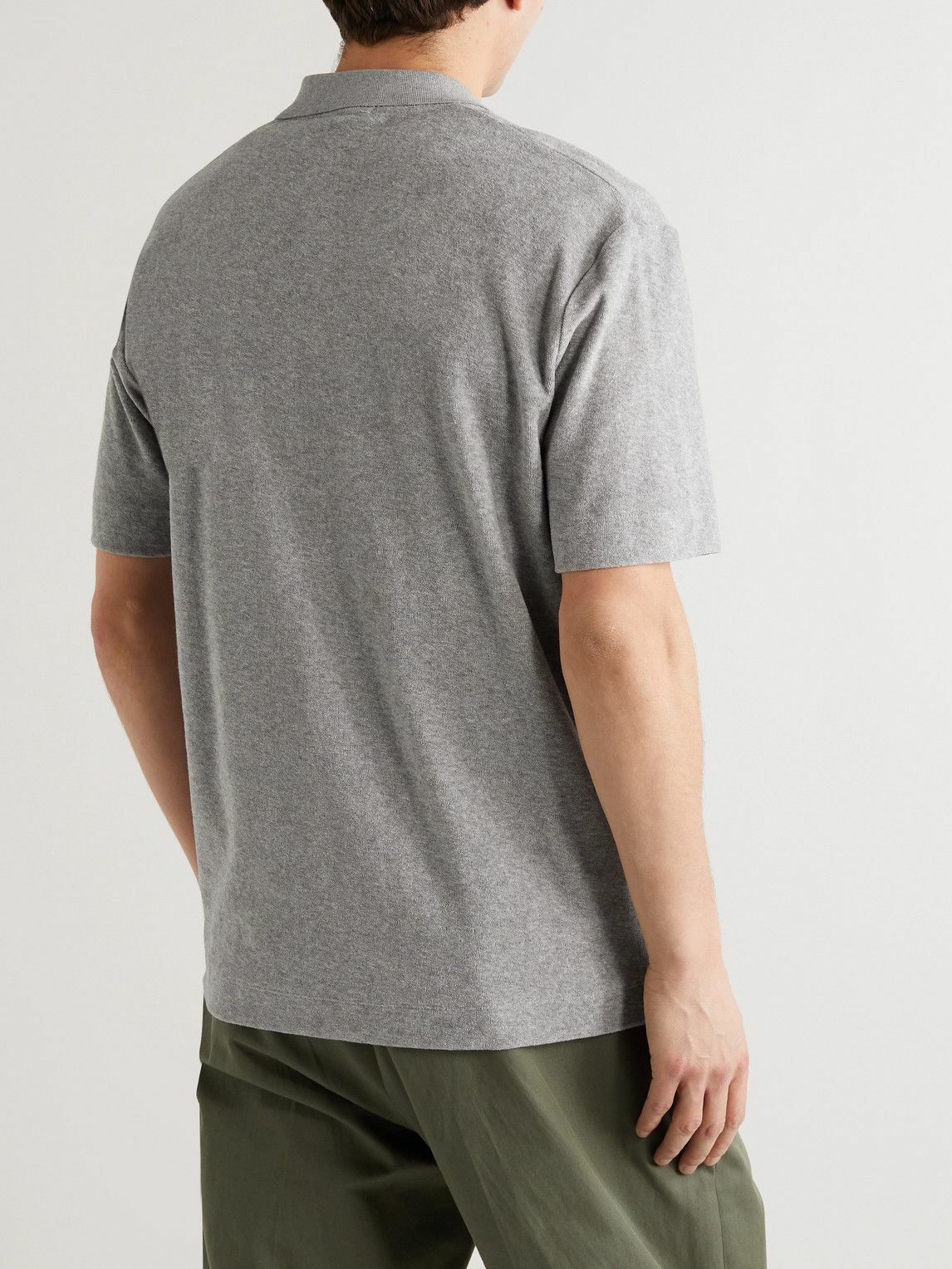 Sunspel - Cotton-Terry Polo Shirt - Gray Sunspel