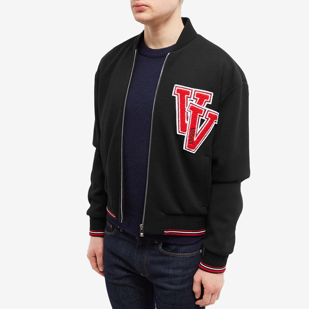 Versace Men's Letterman Jacket in Black/Red Versace