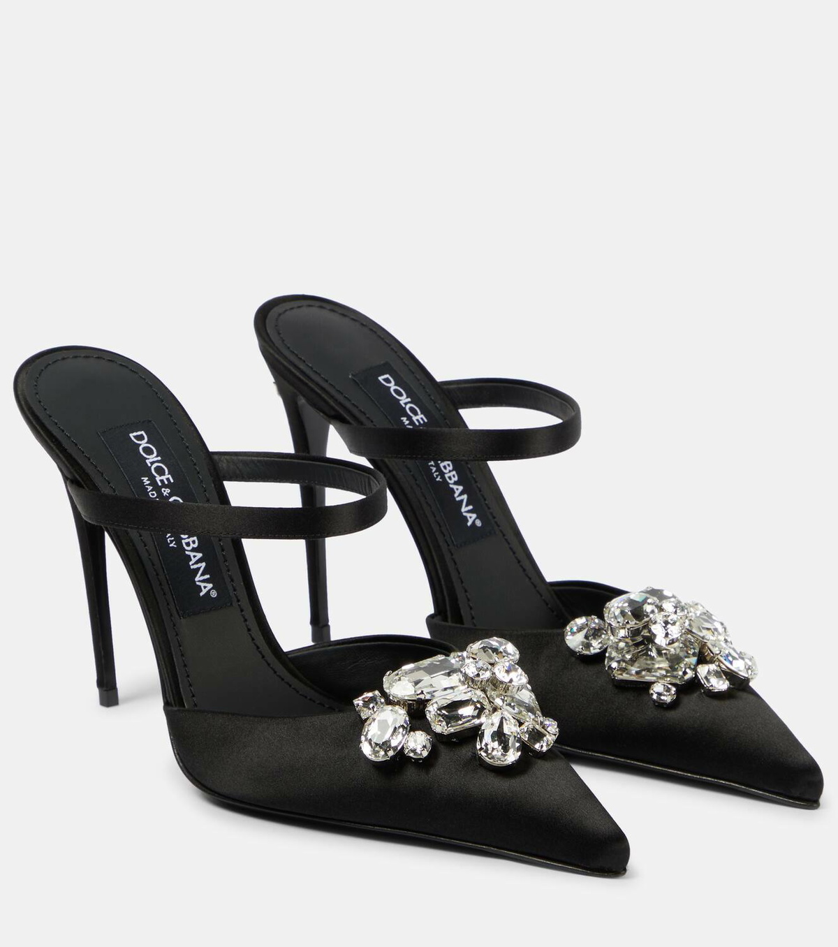Dolce&Gabbana Crystal-embellished satin mules Dolce & Gabbana