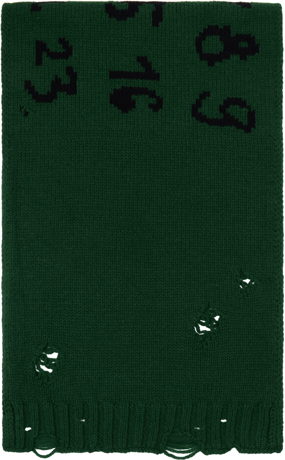 MM6 Maison Margiela Green Numeric Scarf MM6 Maison Margiela