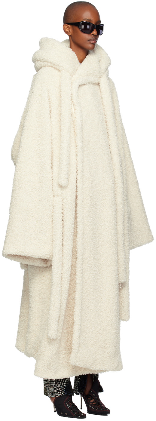 Ottolinger Off-White Wrap Teddy Long Coat Ottolinger