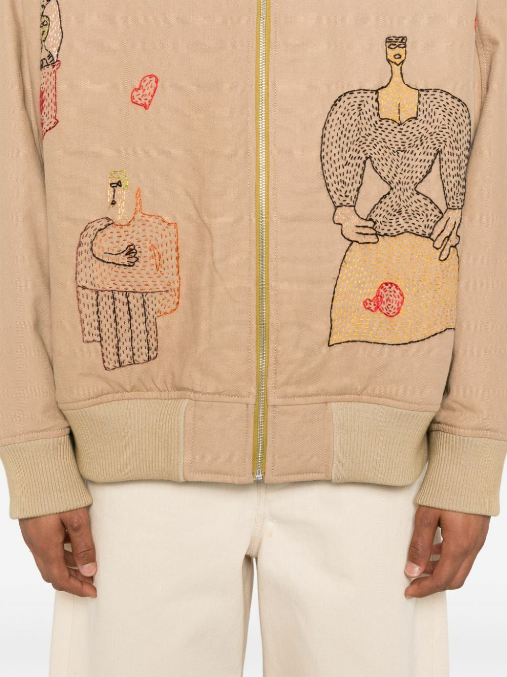 Glass Cypress Neutral Woman-Embroidered Bomber Jacket Glass Cypress
