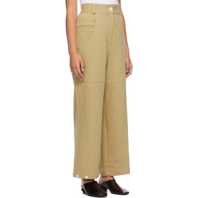 LOW CLASSIC Tan Classic Back Pocket Cotton Trousers Low Classic