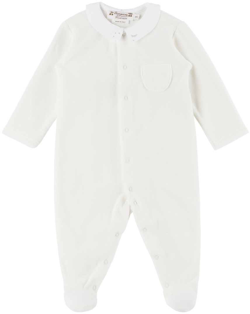 Bonpoint Baby White Tilouan Jumpsuit Bonpoint