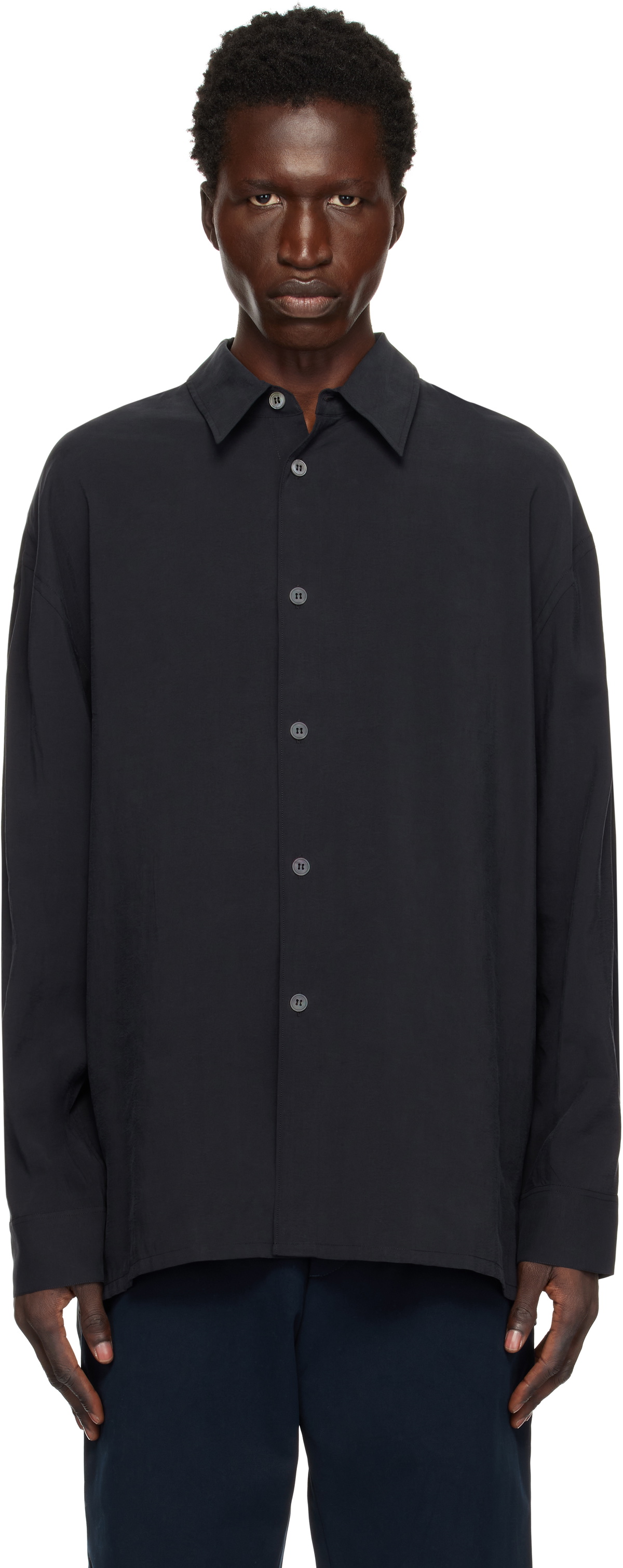 Studio Nicholson Navy Strike Shirt Studio Nicholson