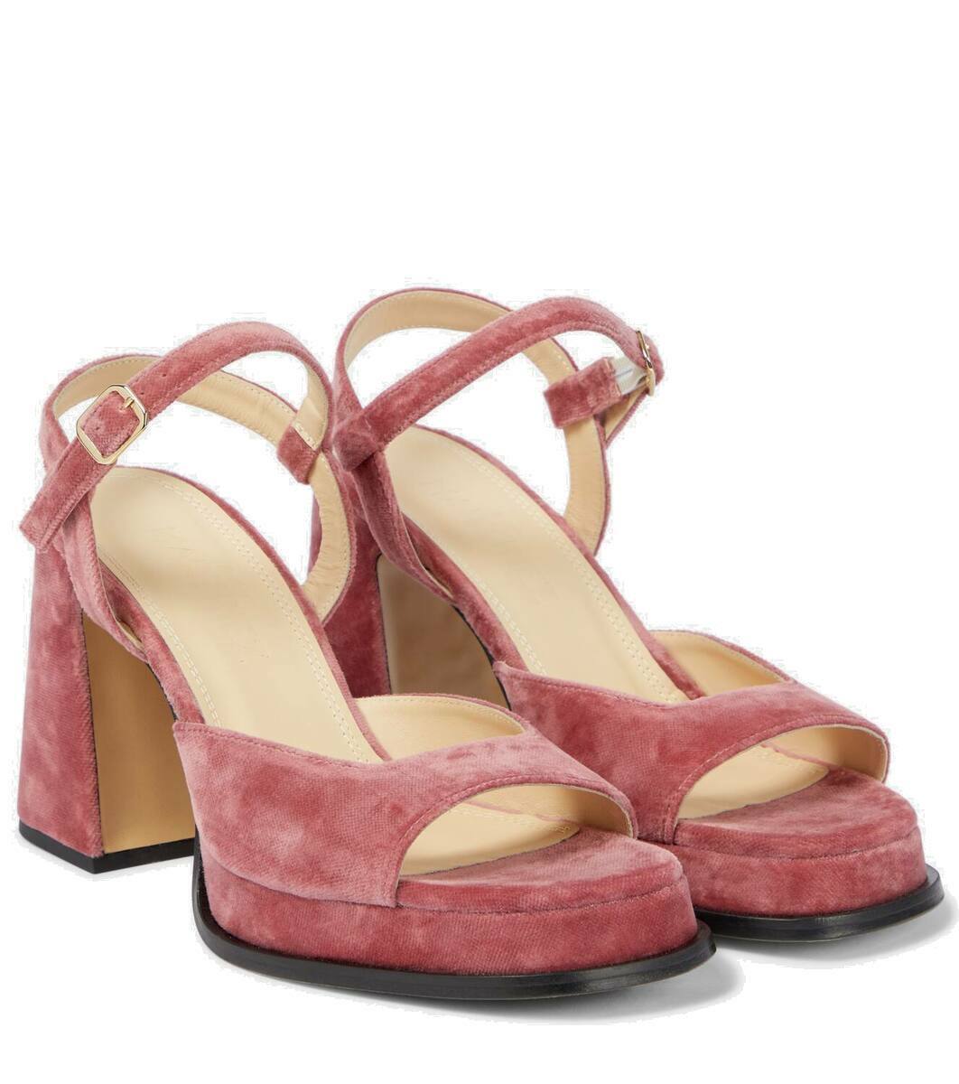 Souliers Martinez Gracia velvet platform sandals Souliers Martinez