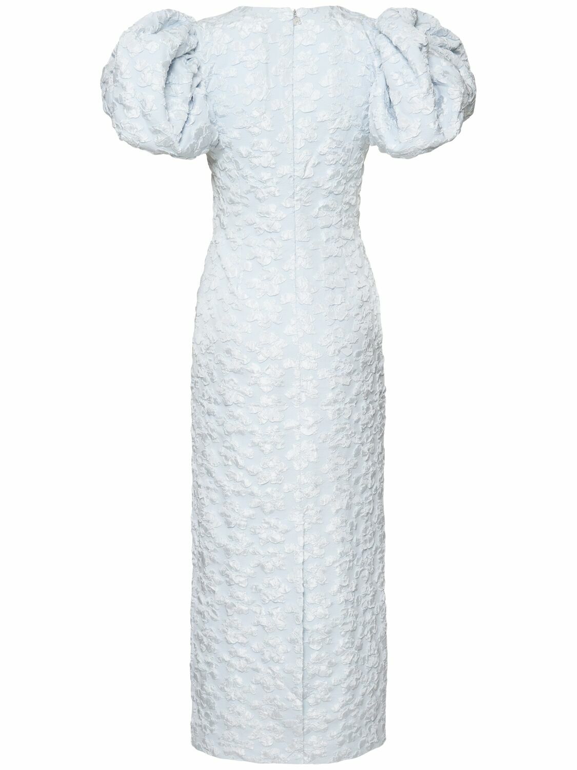 ROTATE Ruby Puff Sleeve Jacquard Midi Dress ROTATE Birger Christensen