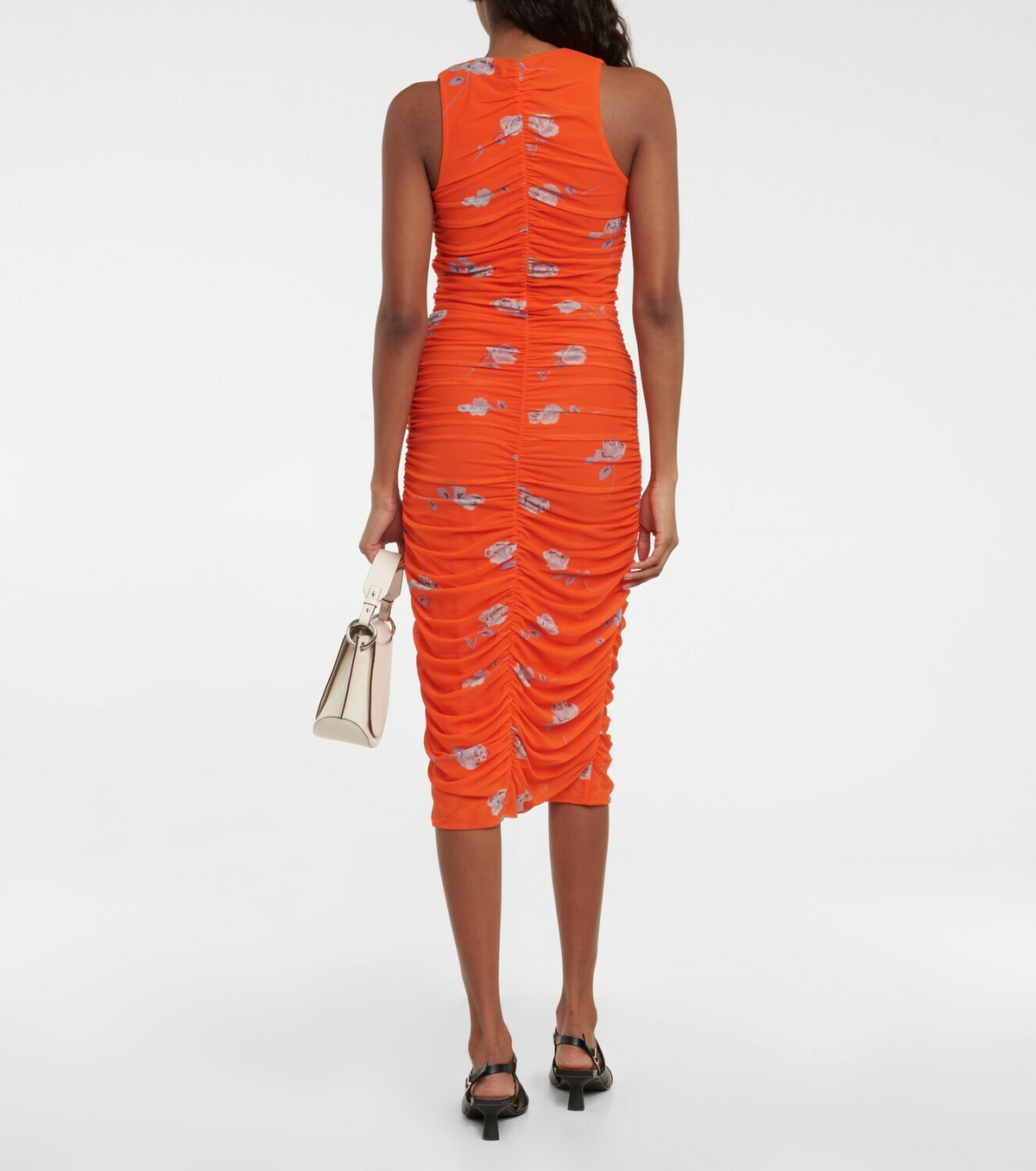 Ganni - Floral ruched midi dress GANNI