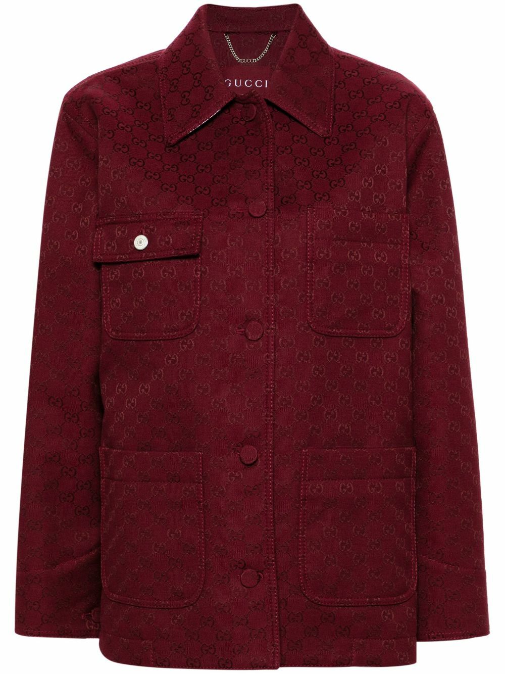Gucci Red GG Jacquard Military Jacket Gucci