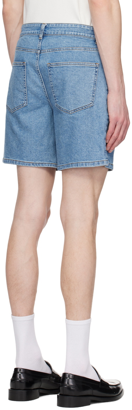 System SSENSE Exclusive Blue Denim Shorts System