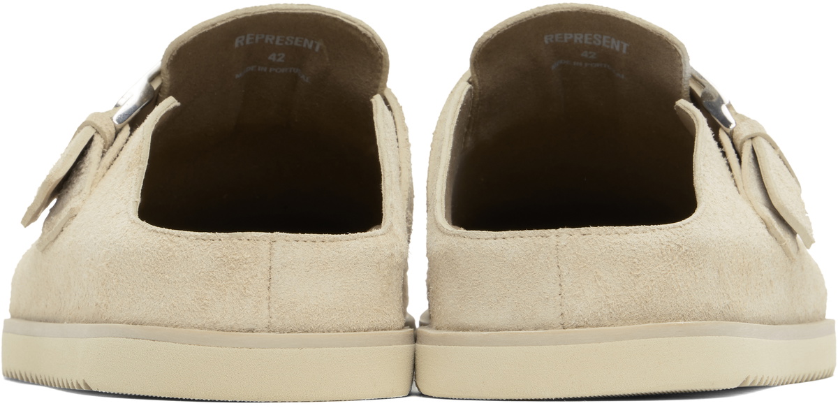 Represent Beige Initial Mules Represent