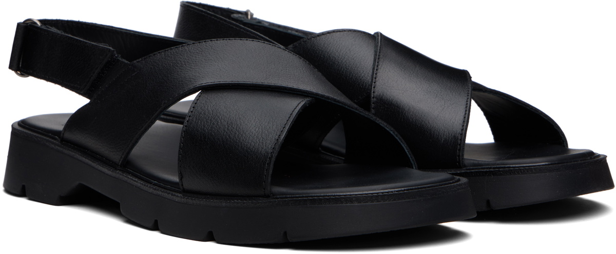 KLEMAN Black Ilot Oak Sandals KLEMAN