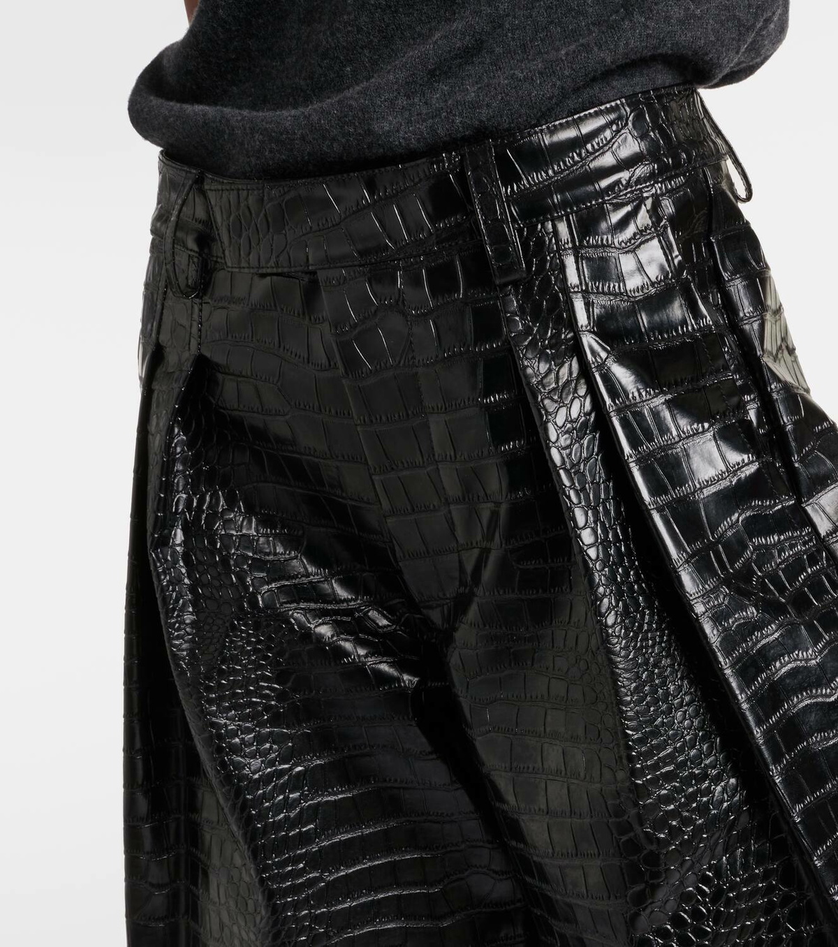 The Frankie Shop Jerkins croc-effect faux leather Bermuda shorts The ...