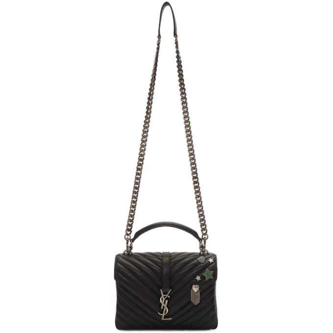 Saint Laurent Black Medium Monogram College Pins Bag Saint Laurent