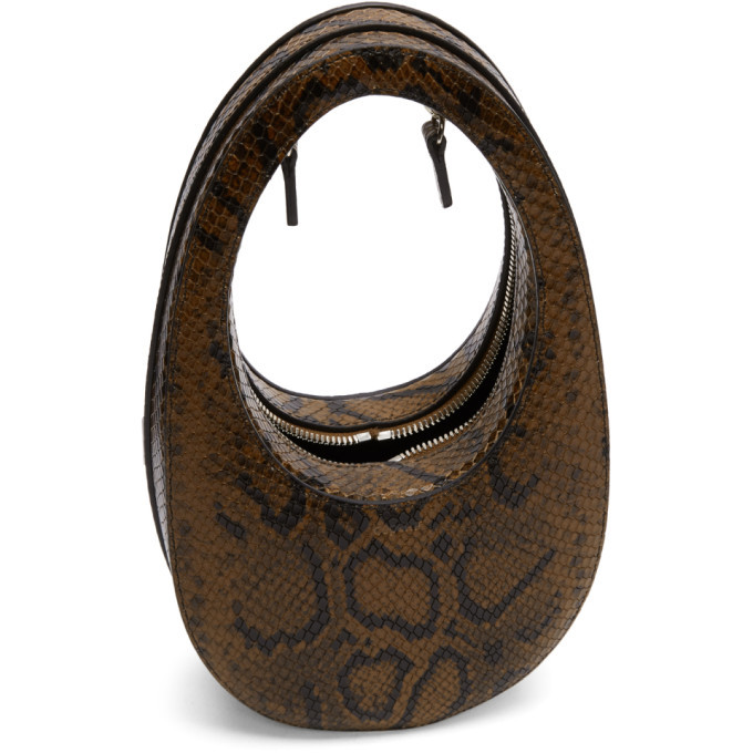 Coperni Brown Python Mini Swipe Oval Bag Coperni