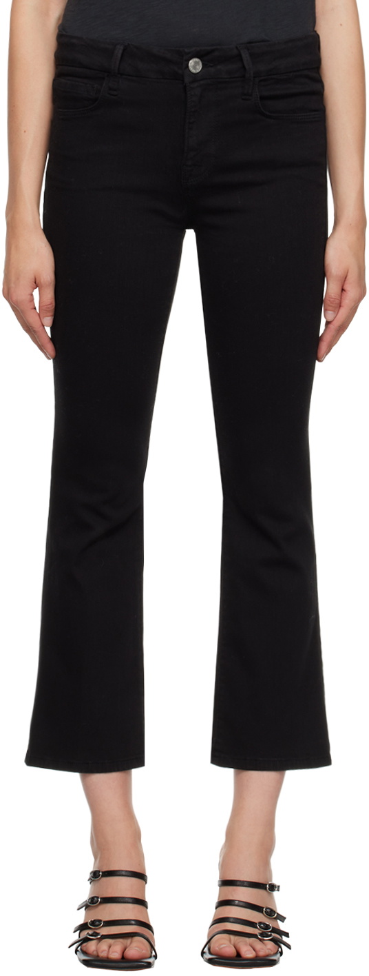 FRAME Black 'Le Crop Mini Boot' Jeans Frame Denim