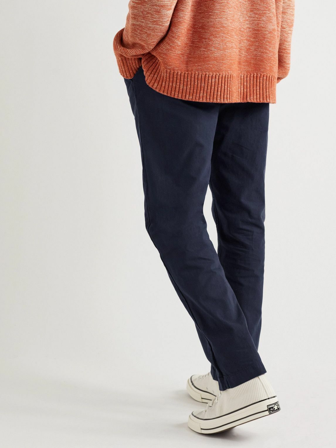 Save Khaki United - Straight-Leg Cotton-Twill Drawstring Chinos - Blue ...