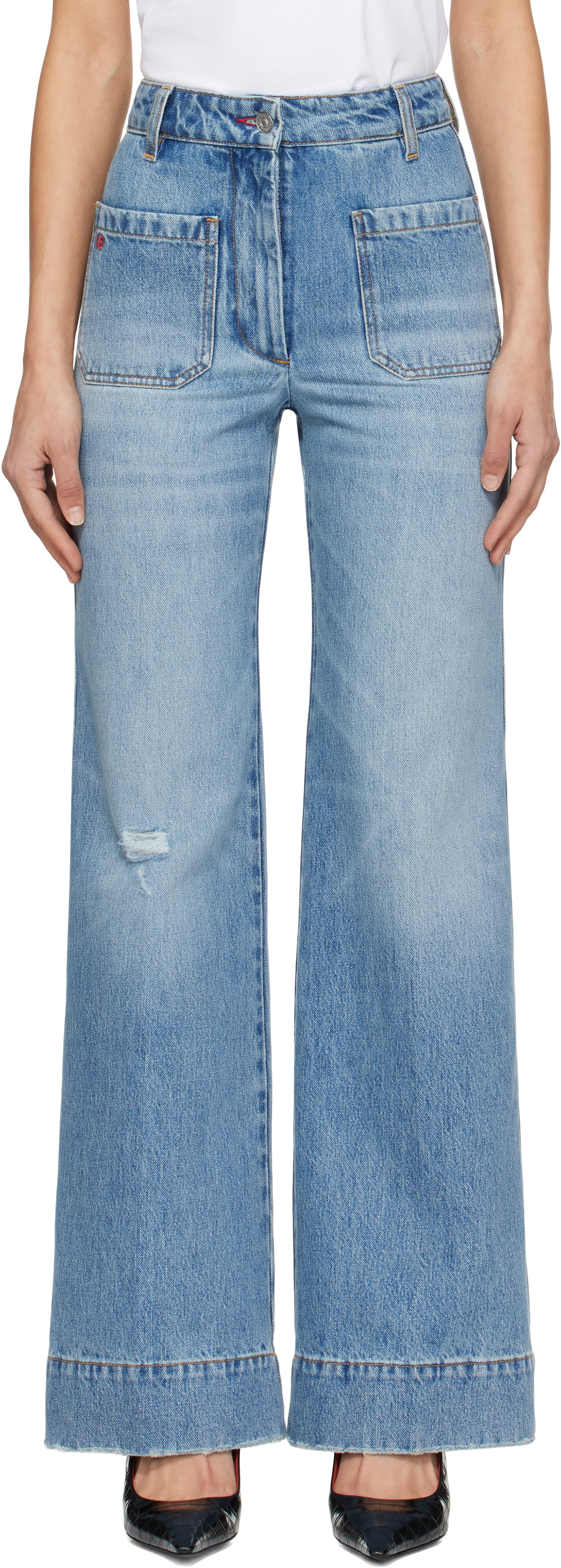 Victoria Beckham Blue Alina High Waisted Jeans Victoria Beckham