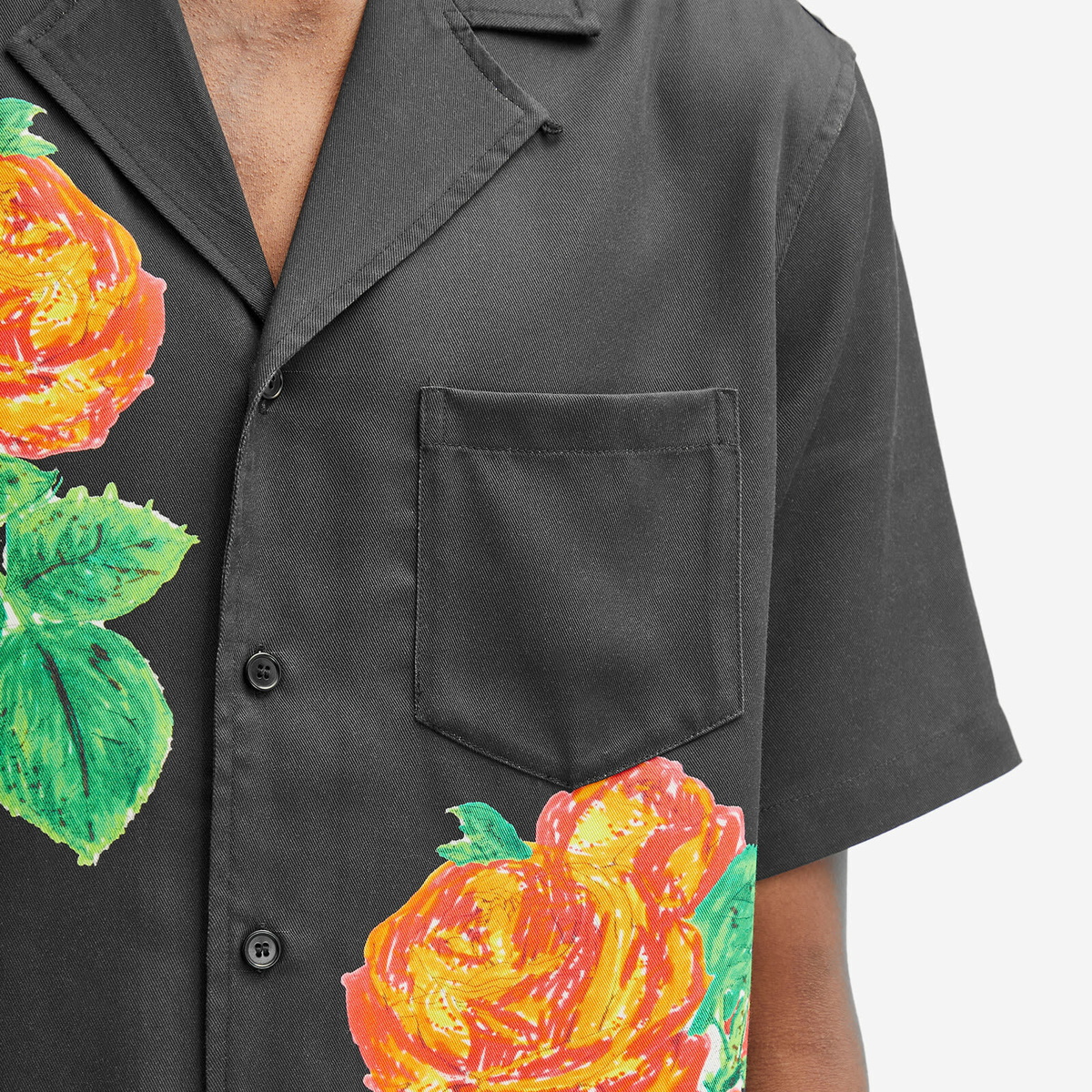Soulland Men's Orson Rose Shirt in Black Multi Soulland