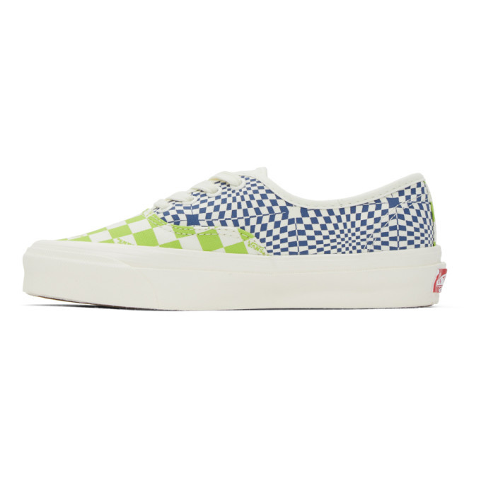 Vans Green and Blue Check OG Authentic LX Sneakers Vans