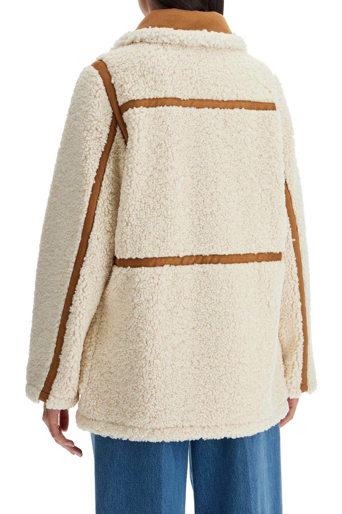 STAND STUDIO chloe faux shearling jacket White Stand Studio