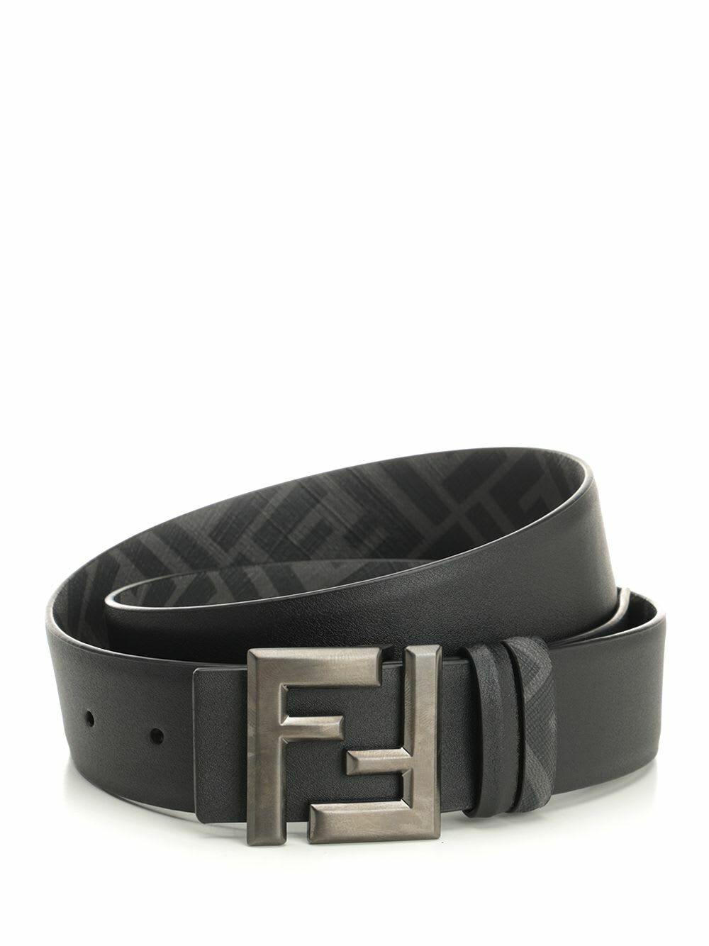 Fendi Reversible Belt With Thin Squared Ff Buckle Fendi