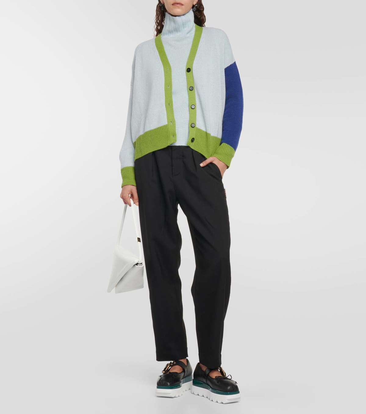 Marni Color-blocked cashmere cardigan Marni