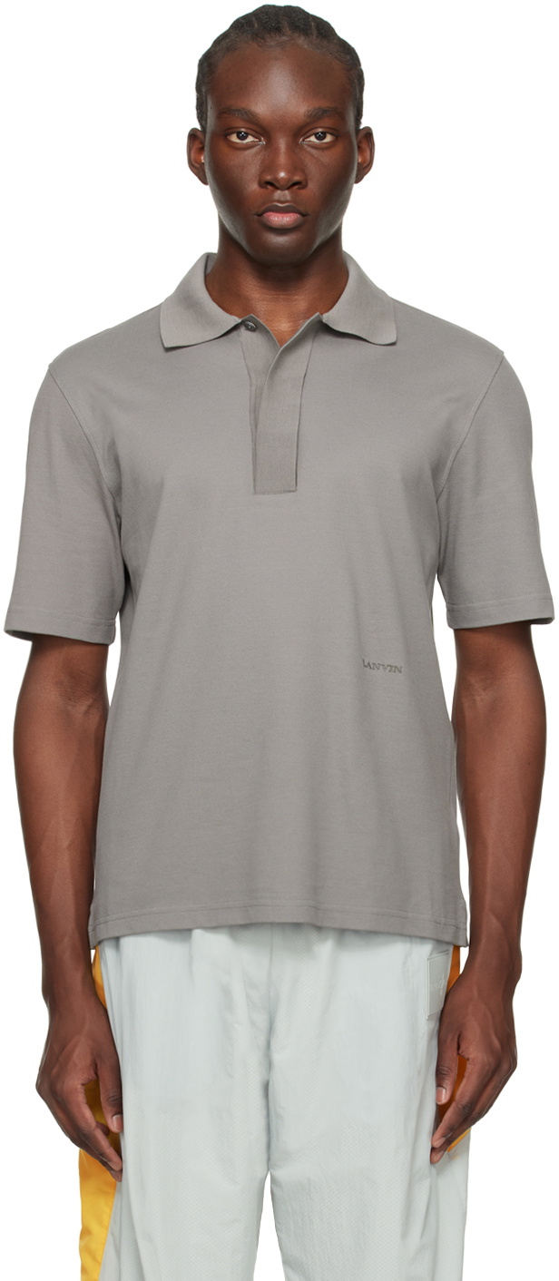 Lanvin Gray Regular-Fit Polo Lanvin