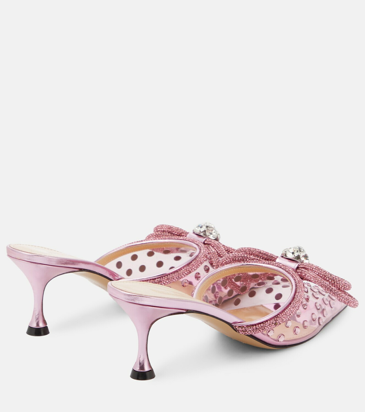 Mach & Mach - Double Bow embellished PVC mules MACH & MACH