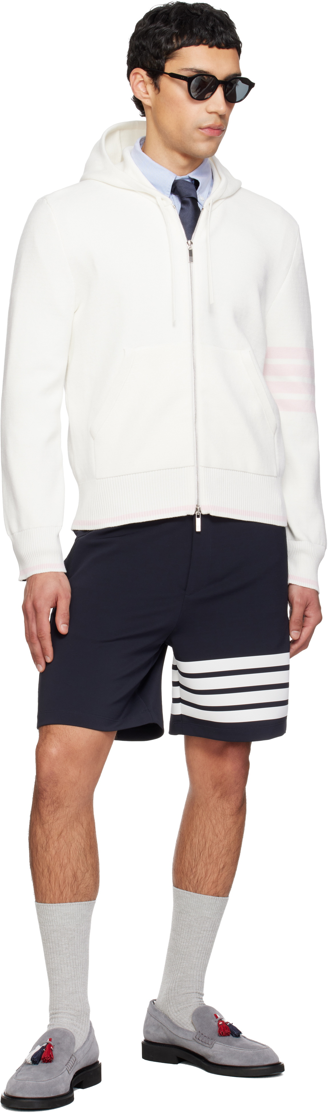 Thom Browne Off-White Milano Stitch Zip Hoodie Thom Browne
