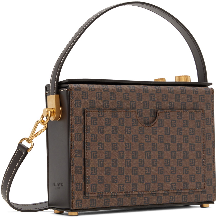 Balmain Brown Radio Monogram Signature Bag Balmain