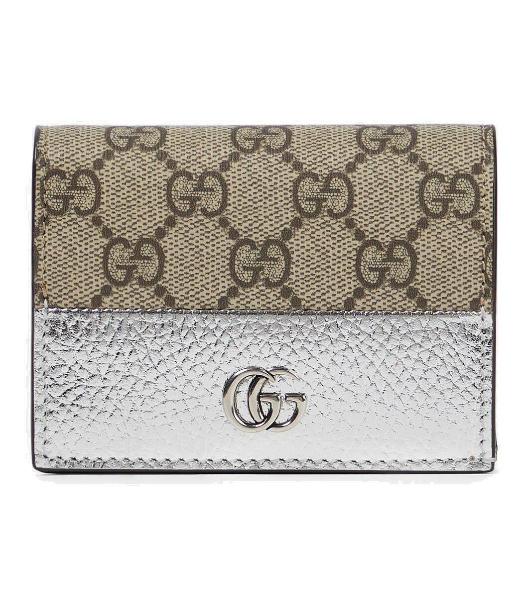 Gucci GG Marmont leather and canvas card case Gucci