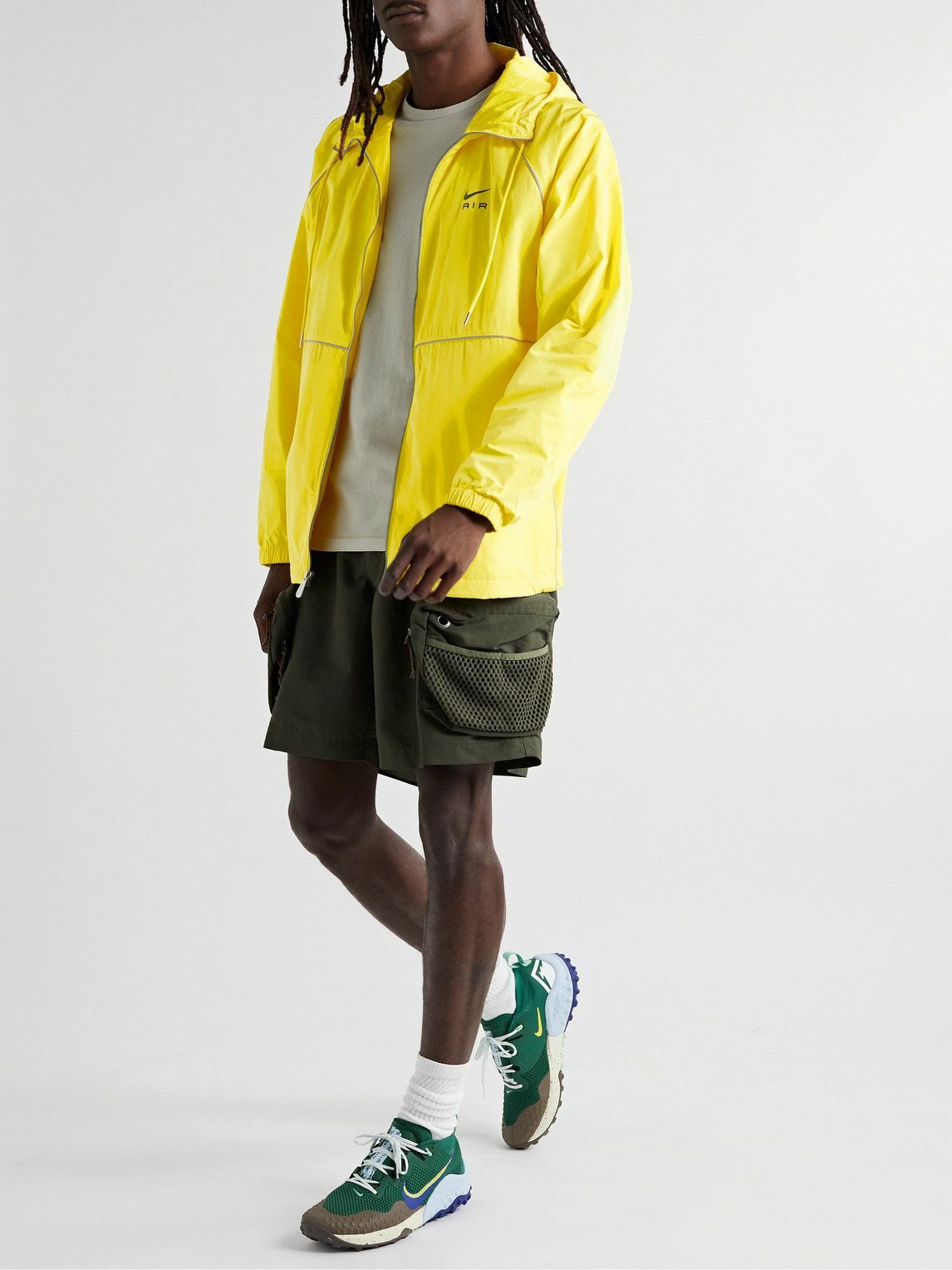 Nike - Sportswear Logo-Print Shell Hooded Jacket - Yellow Nike
