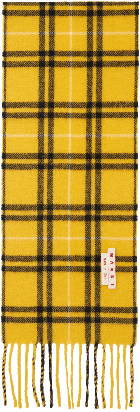 Marni Yellow Check Scarf Marni