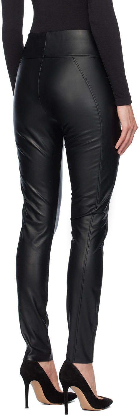 Wolford Black Edie Forming Faux-Leather Leggings Wolford