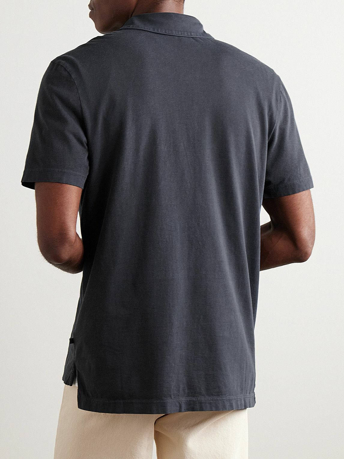 James Perse - Cotton-Jersey Polo Shirt - Blue James Perse