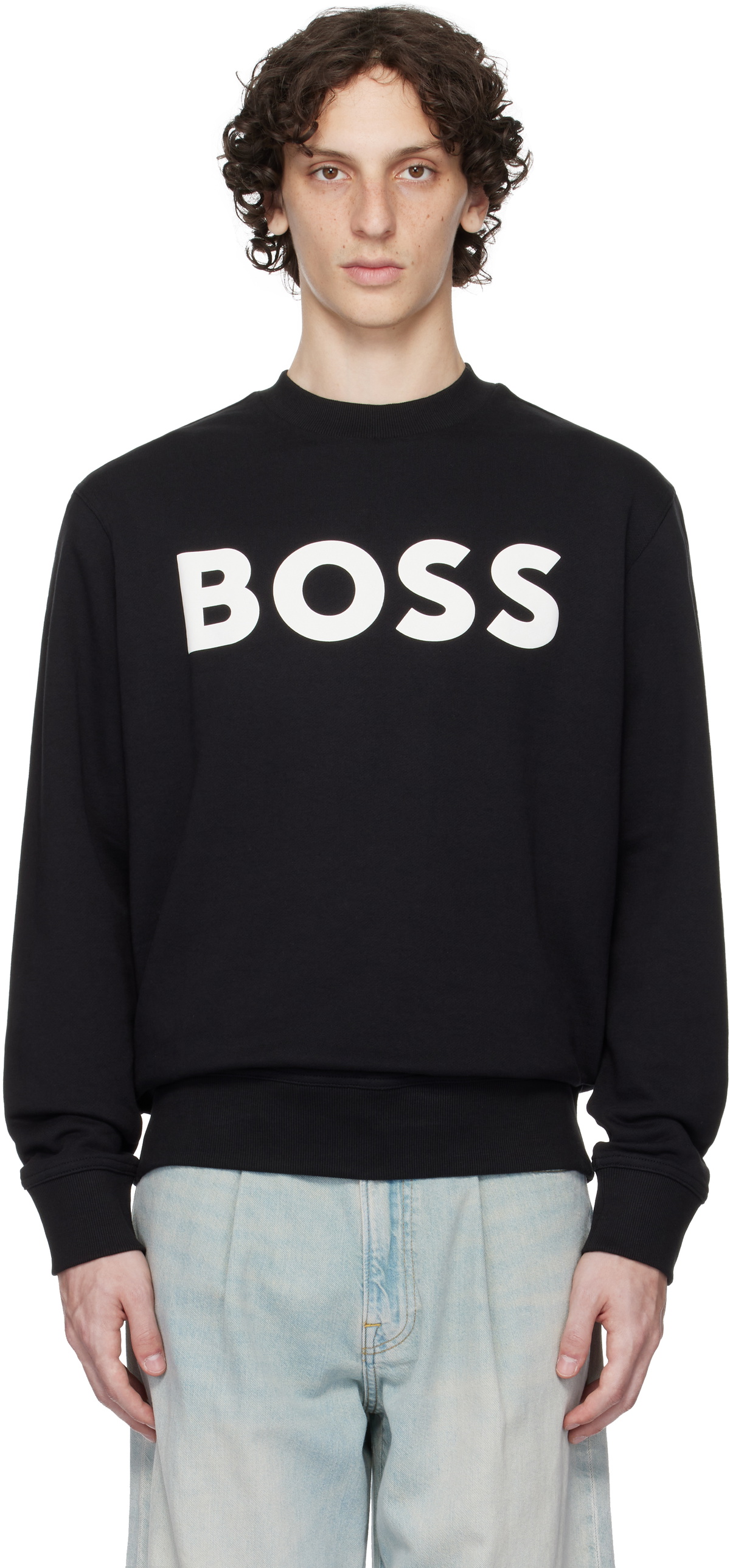 BOSS Black Relaxed-Fit Cotton-Terry Logo Sweatshirt BOSS