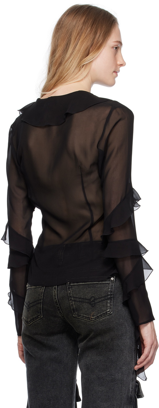 Blumarine Black Ruffled Blouse Blumarine