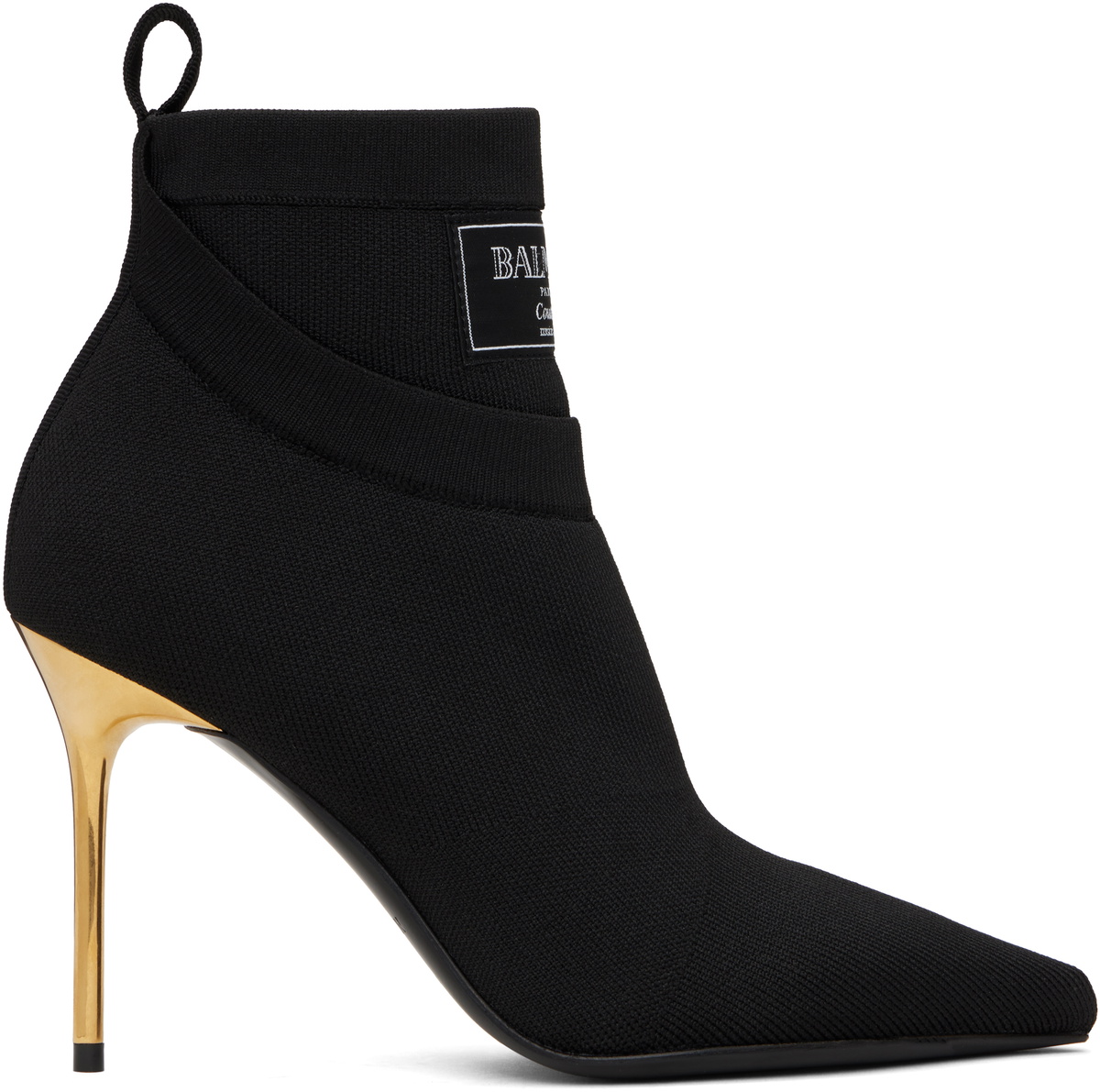 Balmain Black Crewneck Knit Ankle Boots Balmain
