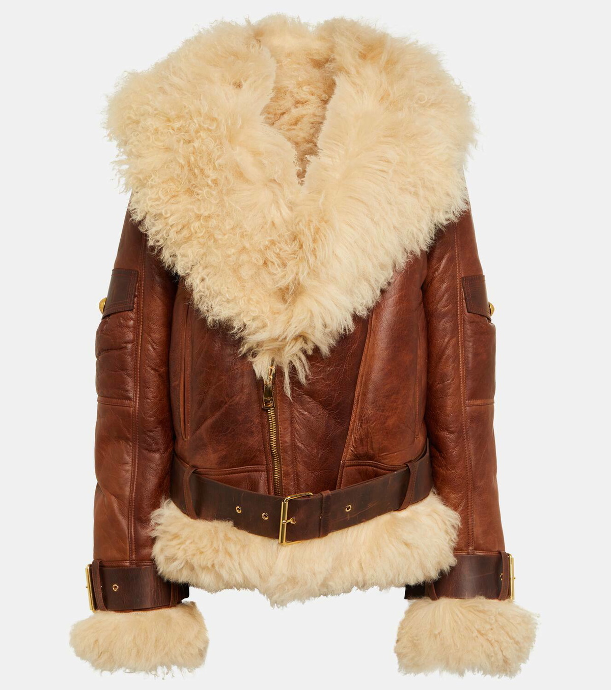 Balmain Leather and shearling jacket Balmain
